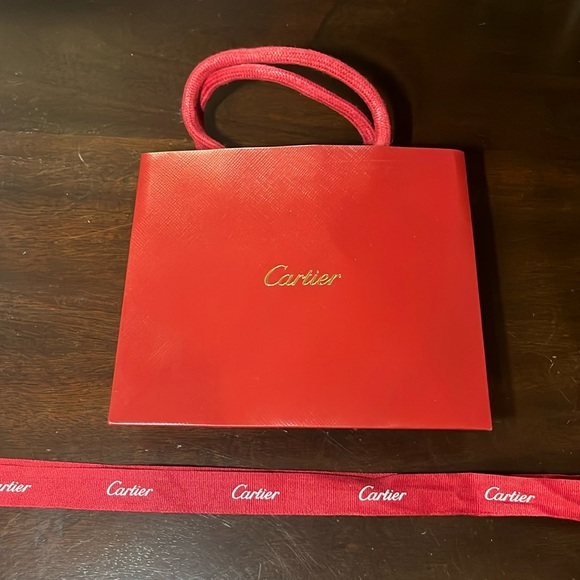 Other | Authentic Cartier Gift Bag And Ribbon See Images For Approx ...